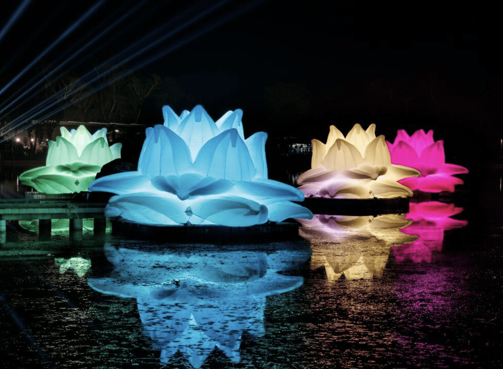 9.8 ft Inflatable Lighting Lotus Flower Decoration - InflatableLand